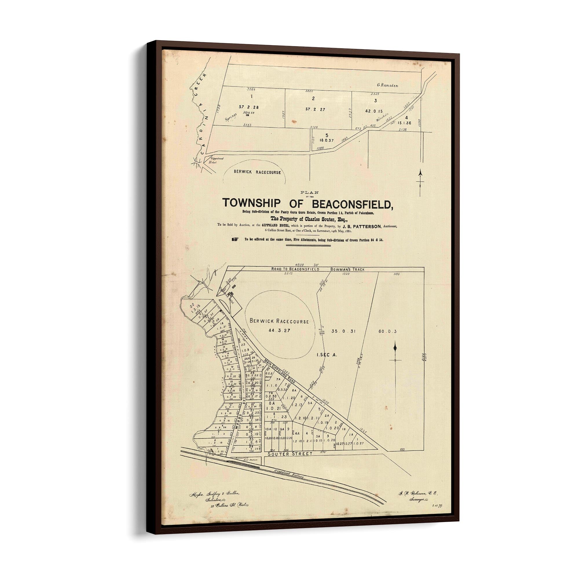 1881 Vintage Map of Beaconsfield, Victoria Australia – Vintage Maps