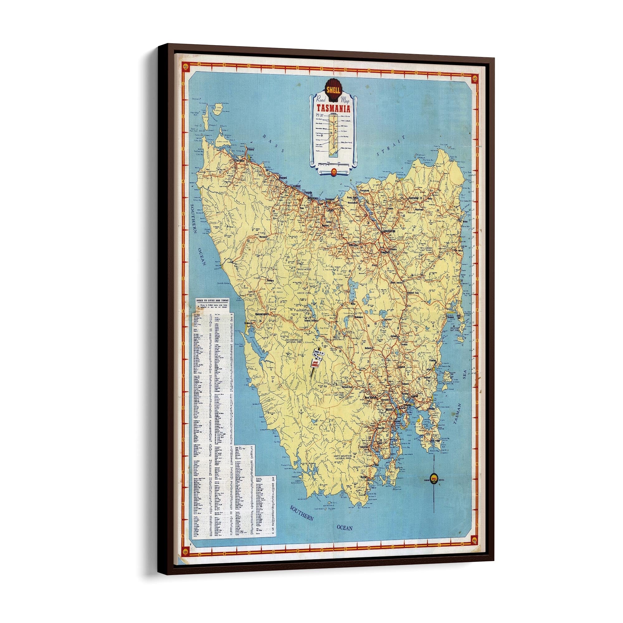 1956 Shell Road Map of Tasmania – Vintage Maps