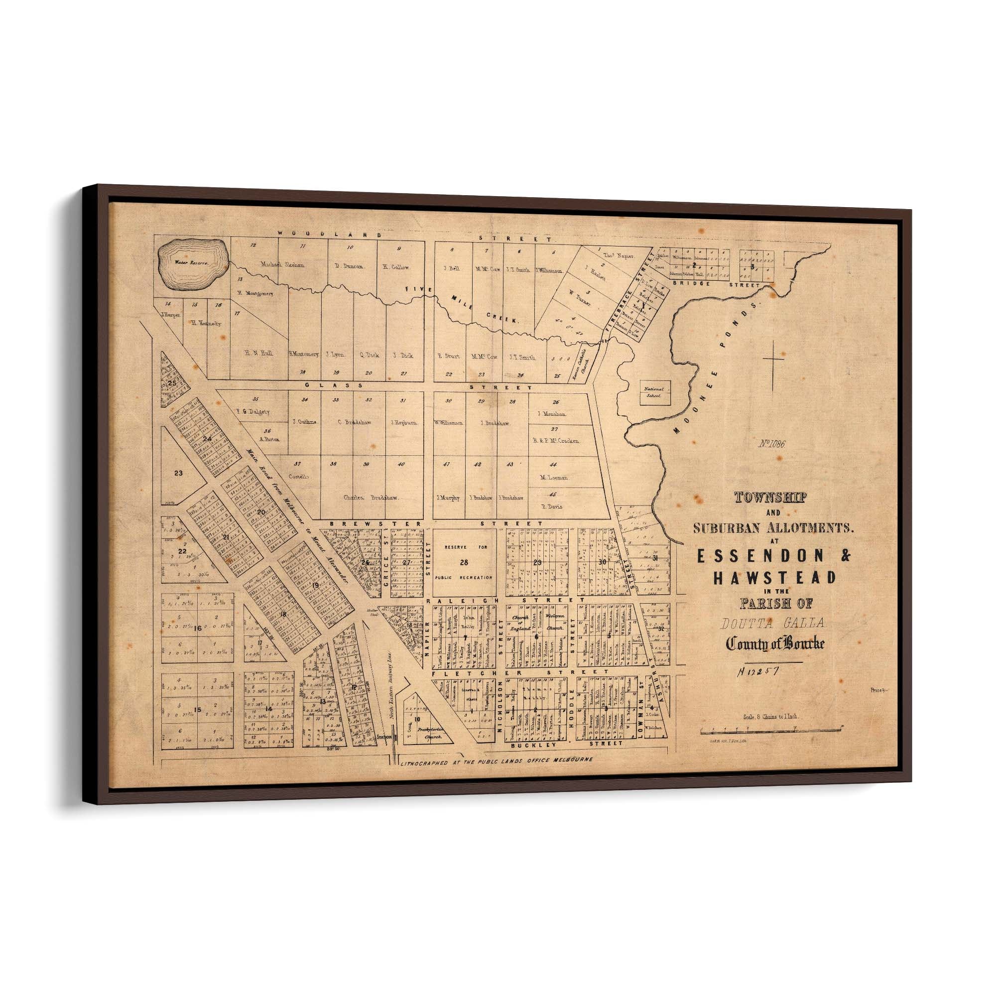 1856 Vintage Map of Essendon, Victoria Australia – Vintage Maps