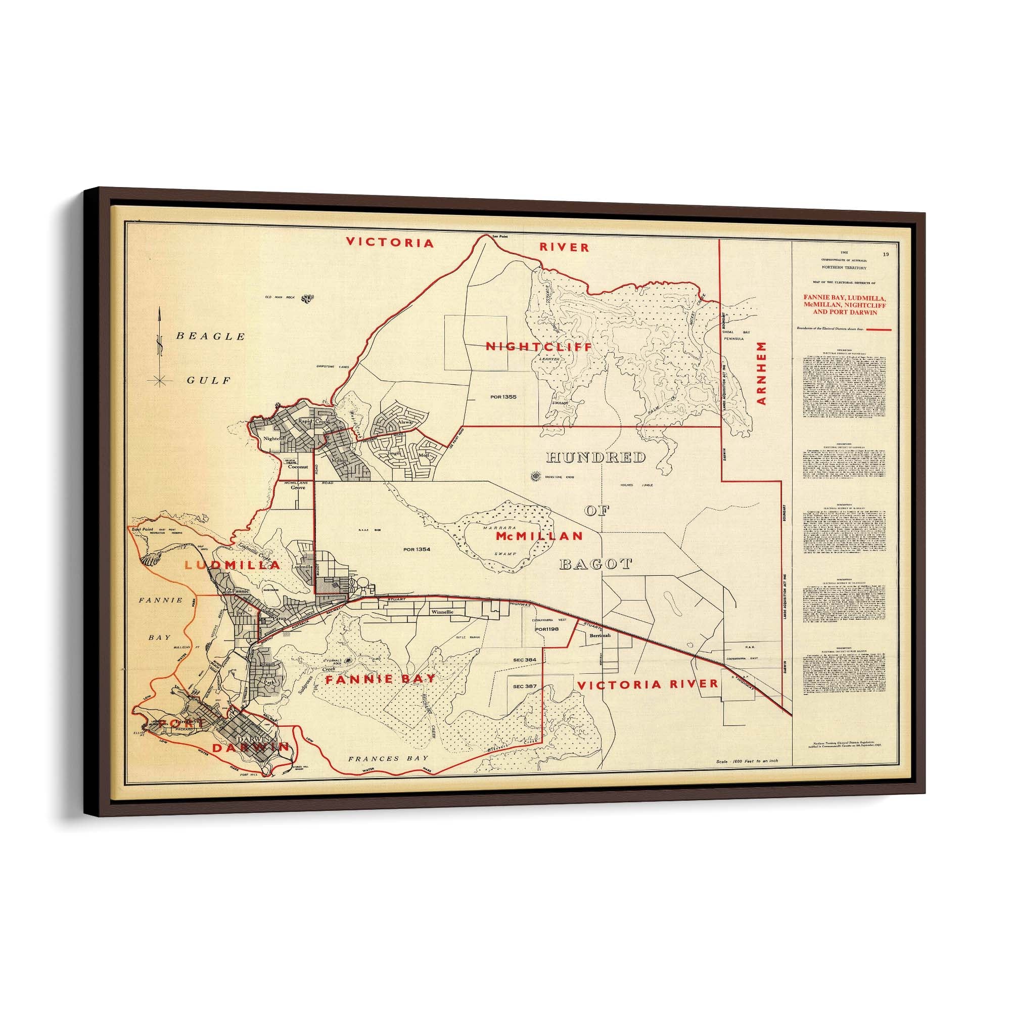 1968 Map of Darwin & Surrounds, Northern Territory – Vintage Maps