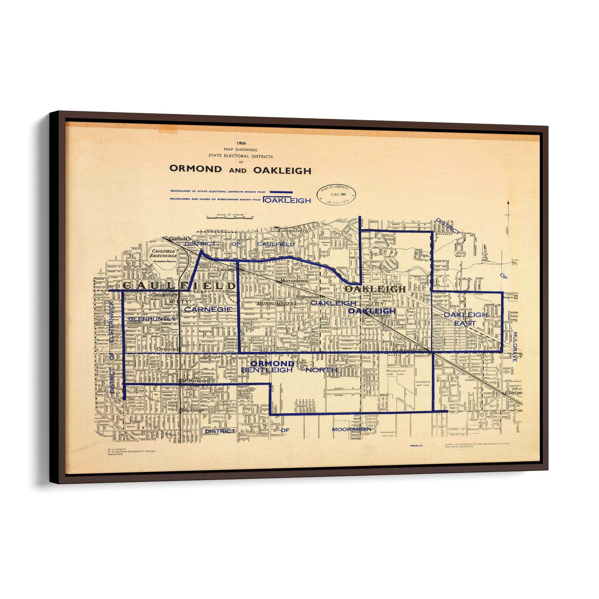 1956 Vintage Map of Oakleigh, Victoria Australia – Vintage Maps