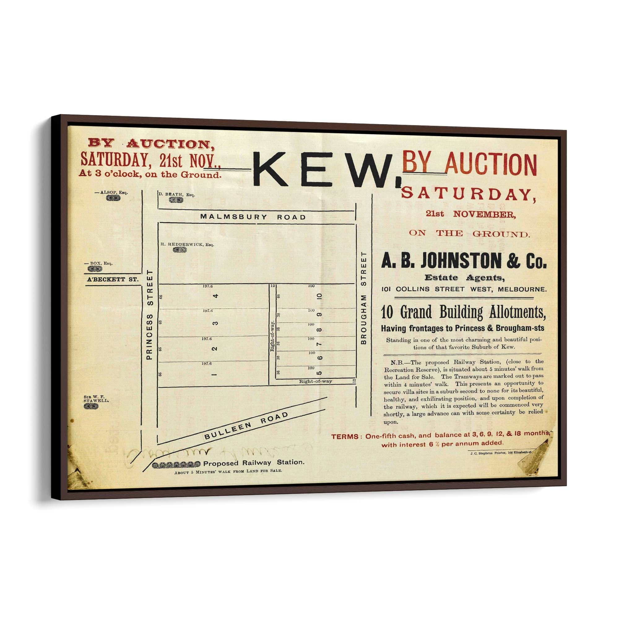 1885 Vintage Map of Kew, Victoria Australia – Vintage Maps