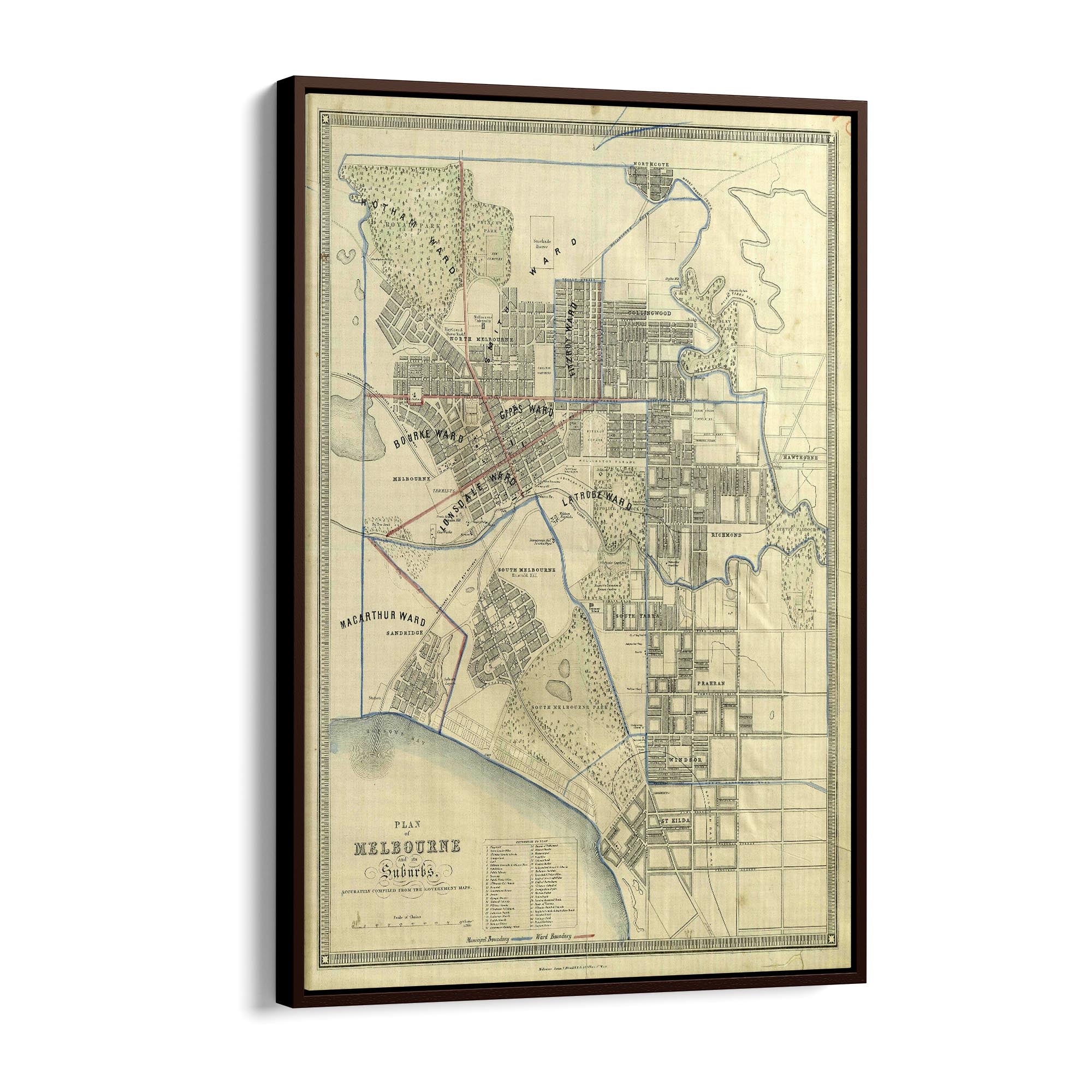 1850 Map of Melbourne and Suburbs – Vintage Maps