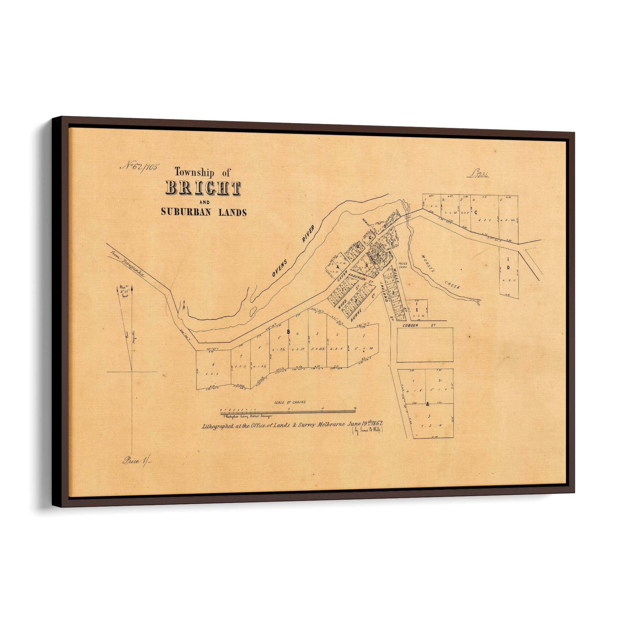 1862 Vintage Map of Bright, Victoria – Vintage Maps