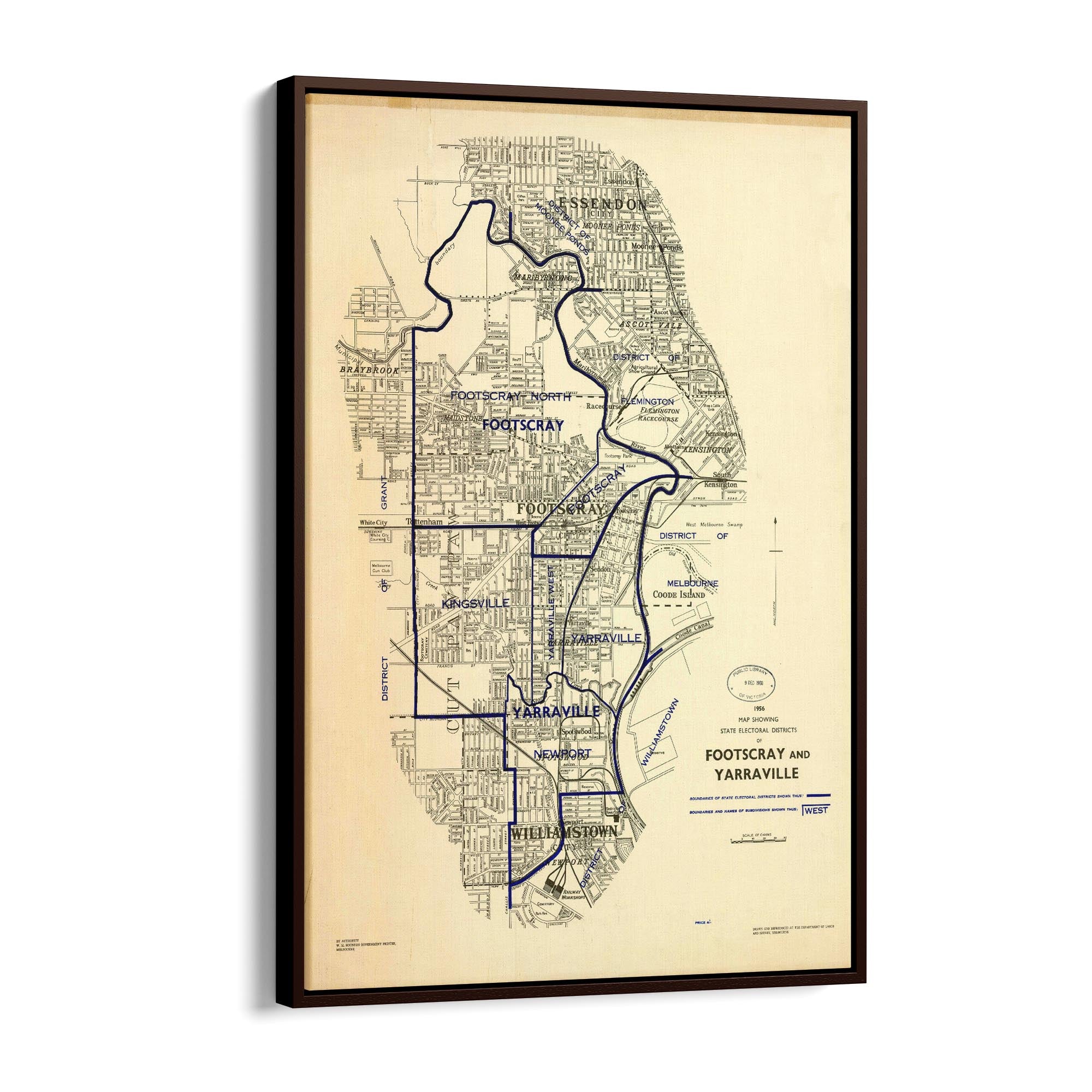 1956 Map of Footscray, Yarraville & Surrounds, Victoria – Vintage Maps