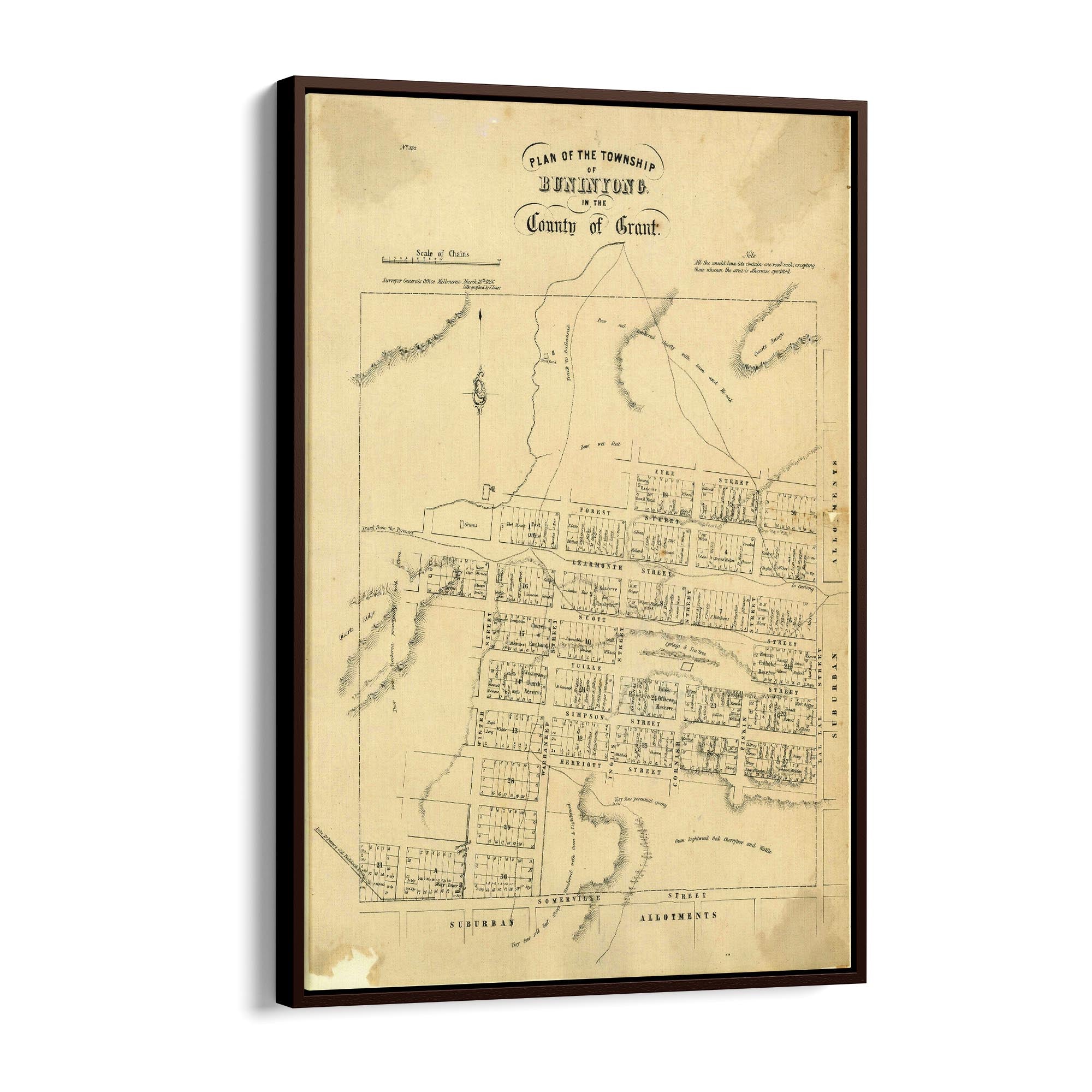 1856 Vintage Map of Buninyong, Victoria Australia – Vintage Maps