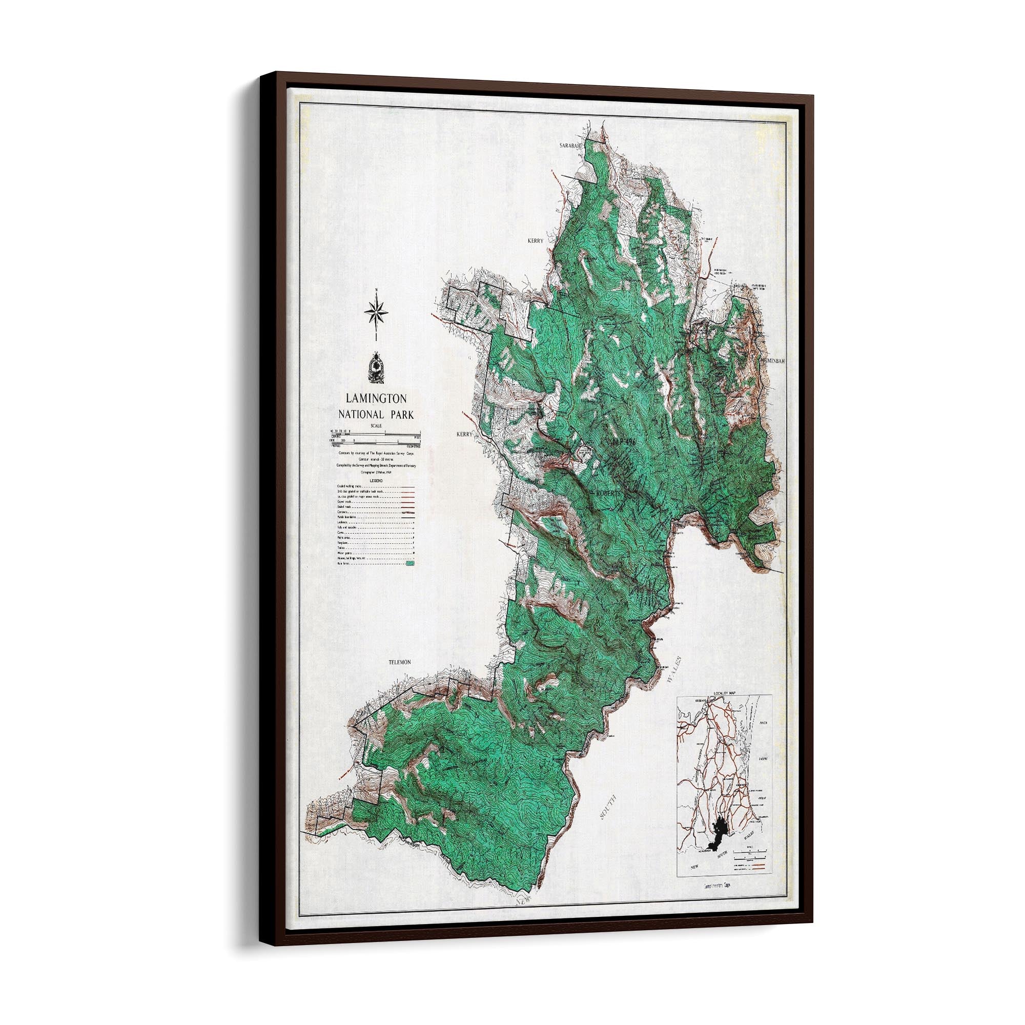 1969 Map of Lamington National Park, Queensland – Vintage Maps